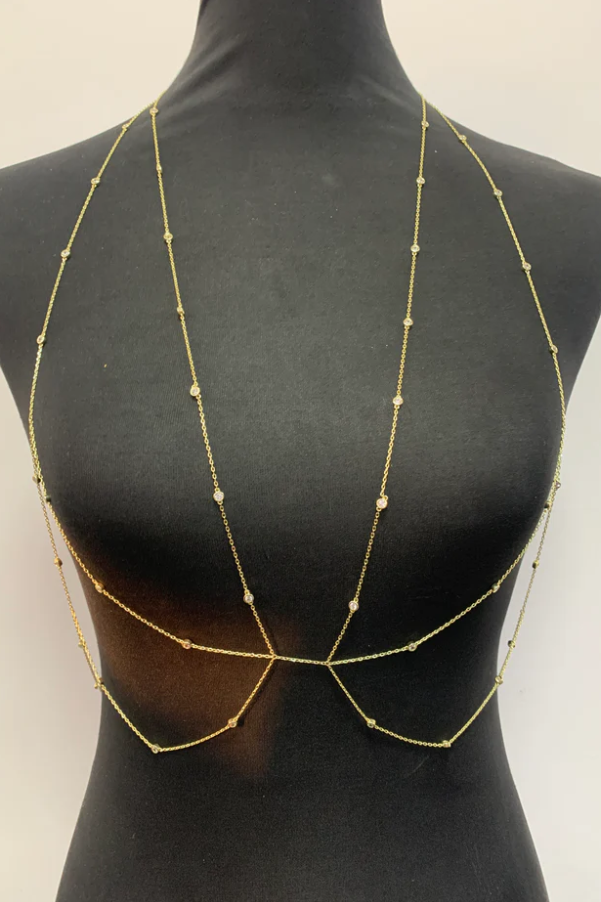 Cleo Bra Body Chain – Velvet Desert